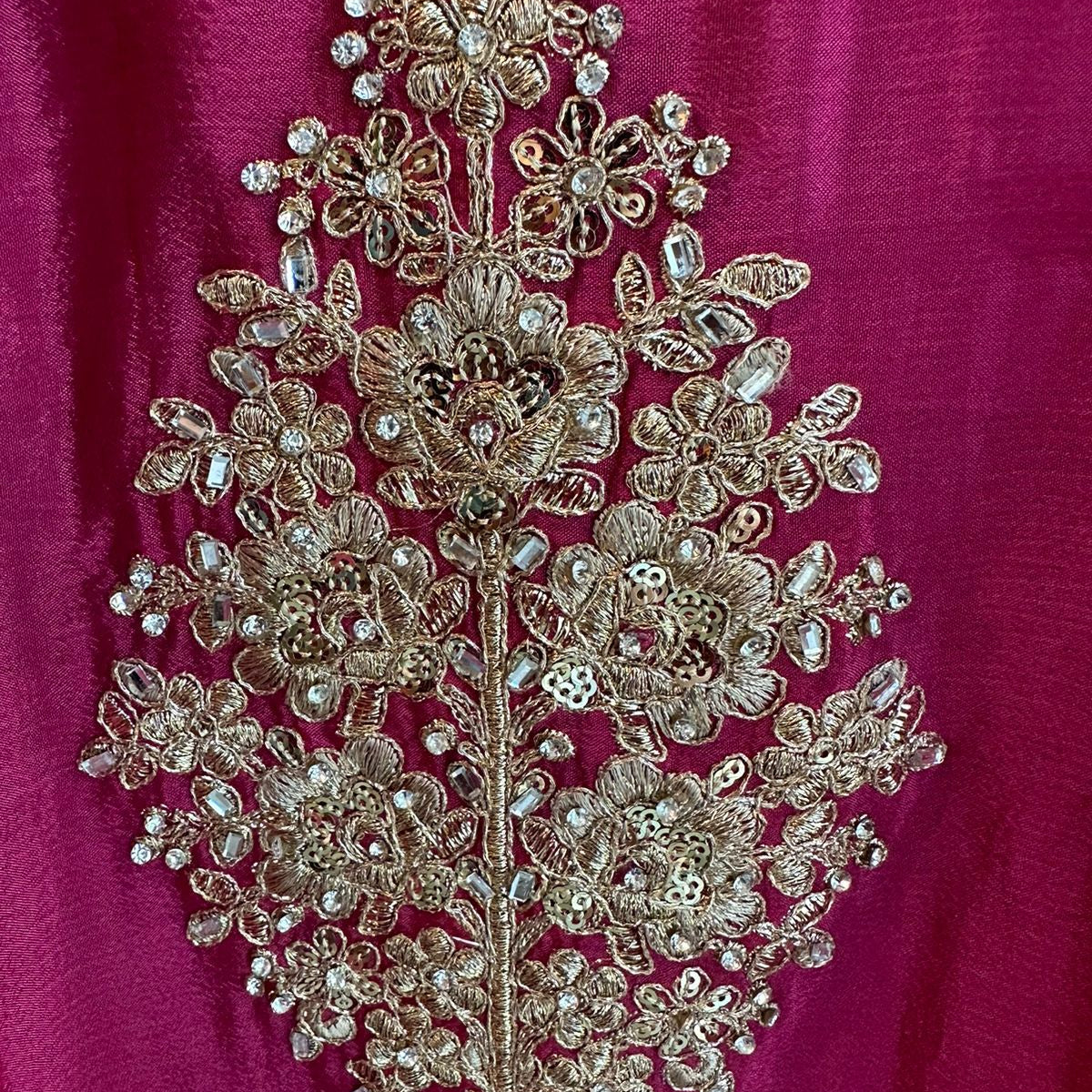 Pure Chinon Unstitched Shirt with overall Handwork done – Aisha Creations