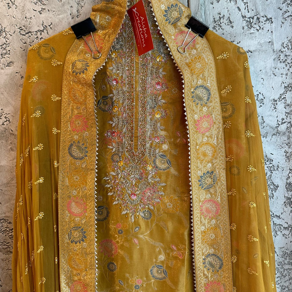 Very gorgeous Neckwork done from original Nalki and sequence work ...