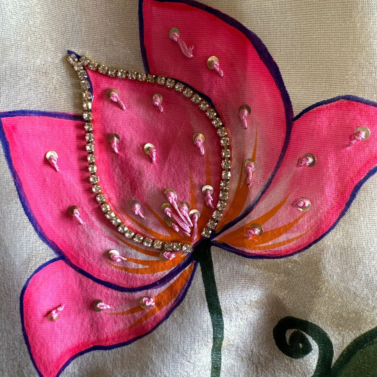 Pure tissue hand painted suit – Aisha Creations