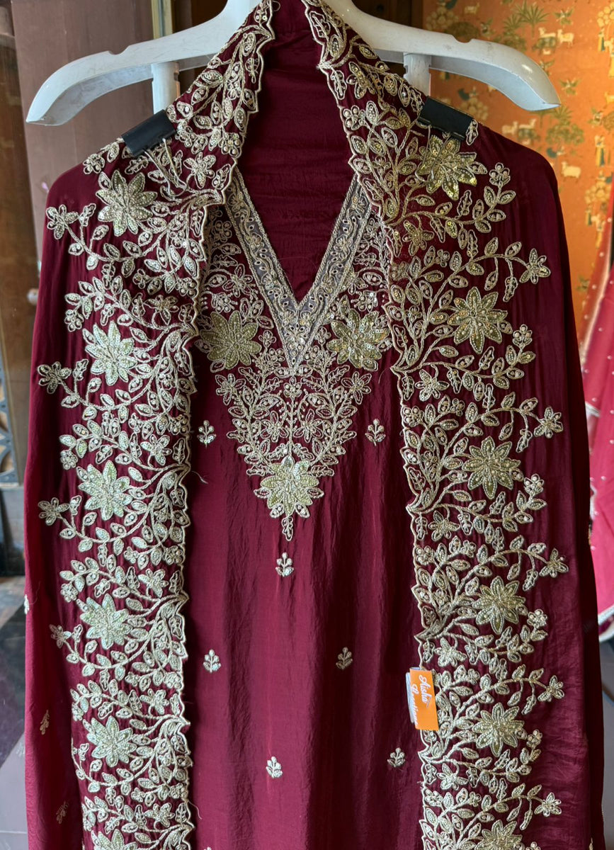 Silk Unstitched Suit – Aisha Creations